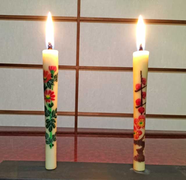 Japanese Hand Painted Candles