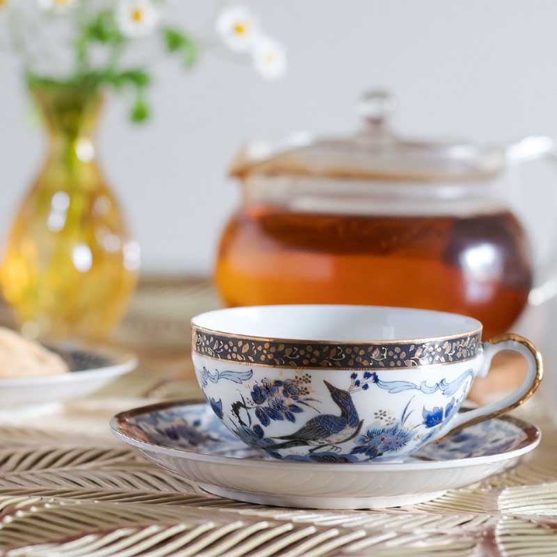 Tajimi Ware Blue Bird Cup & Saucer